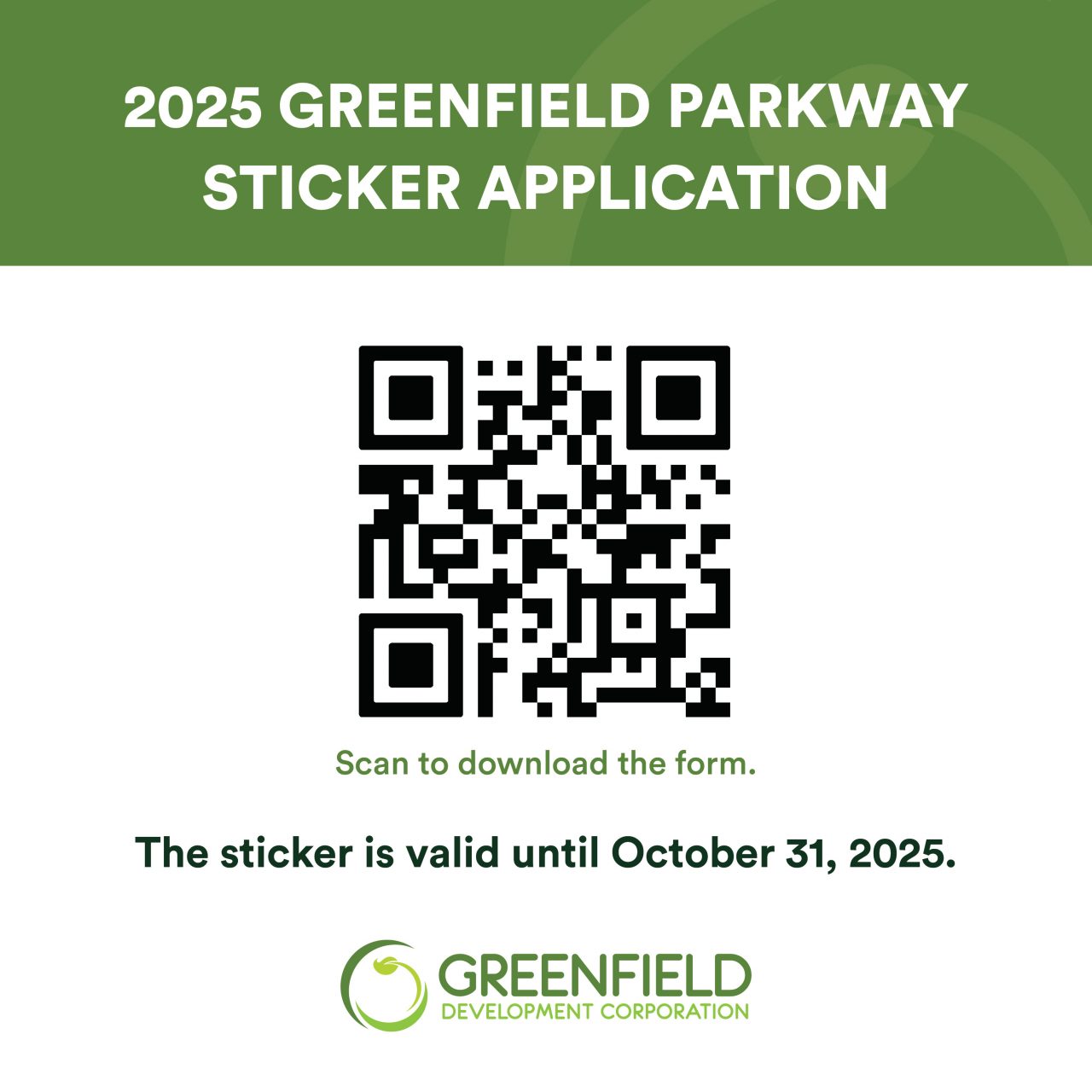 Greenfield Parkway Sticker Application | Greenfield Development Corporation